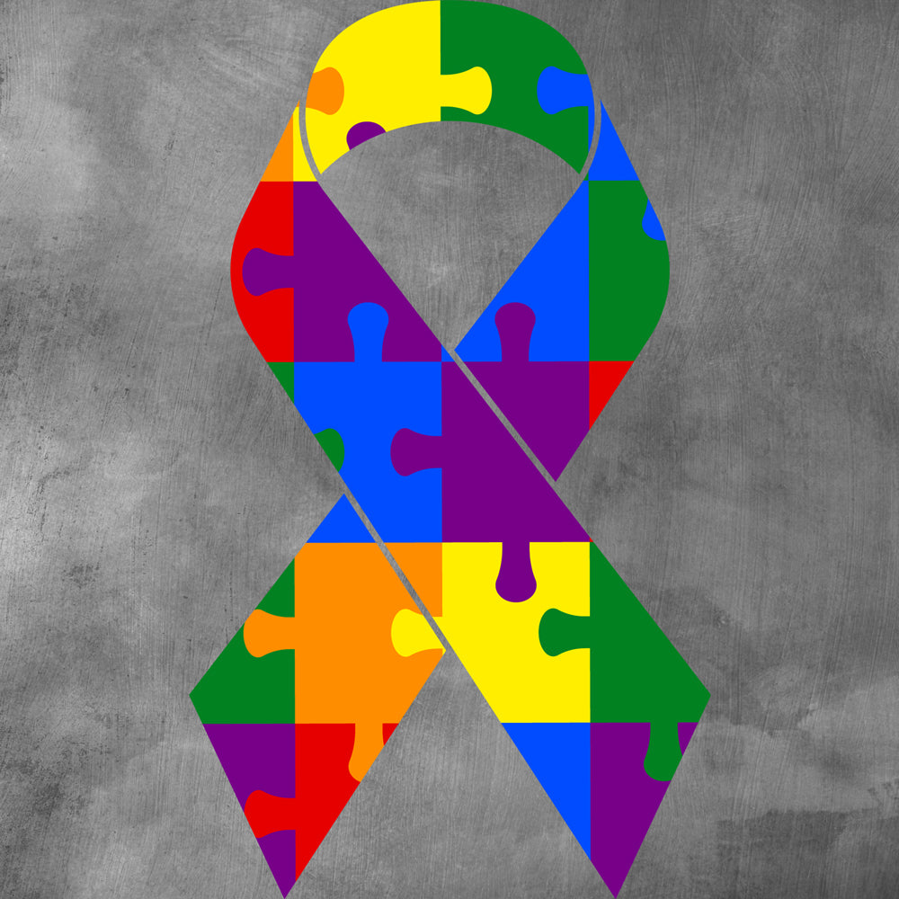 Puzzle Piece Ribbon - Autism Support Vinyl Sticker - Awareness Decal ...
